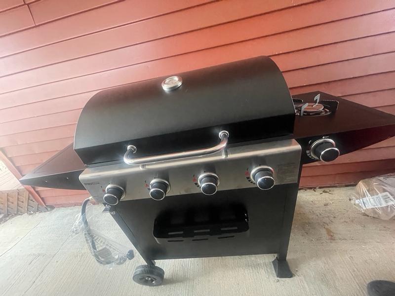 Royal Gourmet 4-Burner Gas Grill with Side Burner, Front Spice Rack at ...