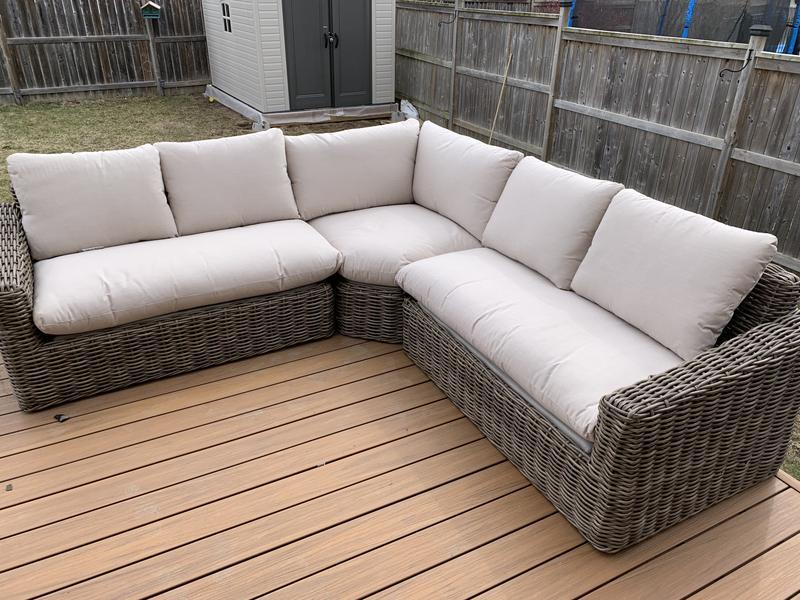 Allen Roth Maitland Outdoor Sectional 5 Seats Steel and Wicker Brown and Tan FRS81065GLST 1 RONA
