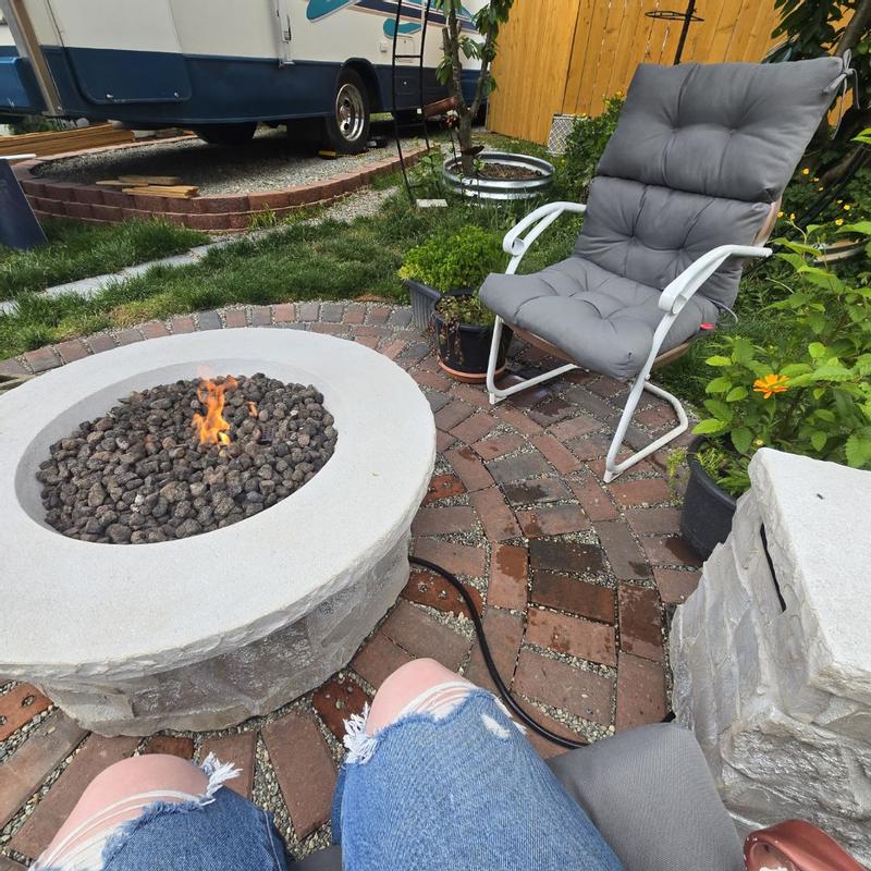Real Flame Scottsdale 20 in Square Stone Propane Tank Cover and Side ...