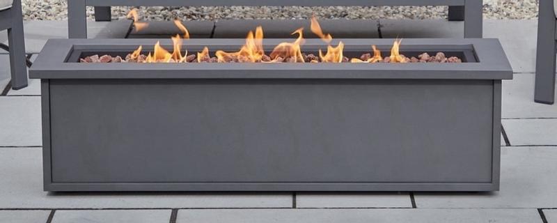 Real Flame 48-in W Weathered Slate Portable Steel Rectangle Propane Gas ...