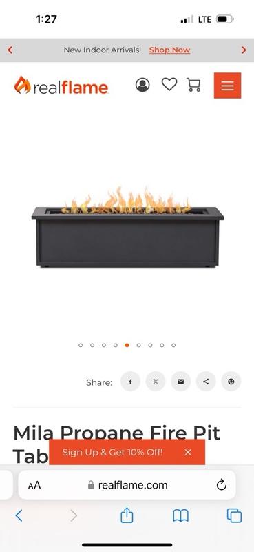 Real Flame 48-in W Weathered Slate Portable Steel Rectangle Propane Gas ...
