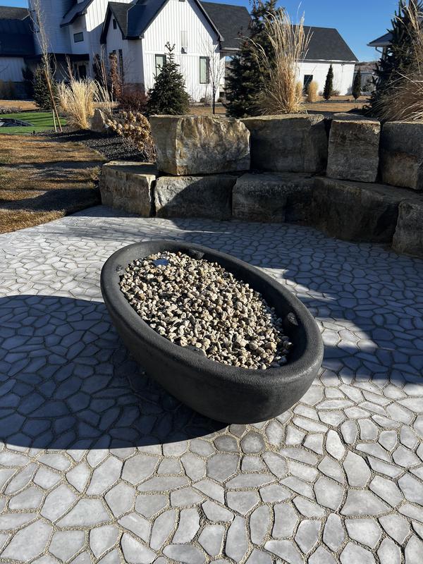 Real Flame 50000 -BTU Shale Composite Liquid propane Outdoor Fireplace ...