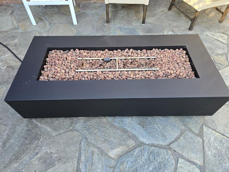 Real Flame 70 in. Aegean Rectangle Propane Fire Table, Mist Gray at ...