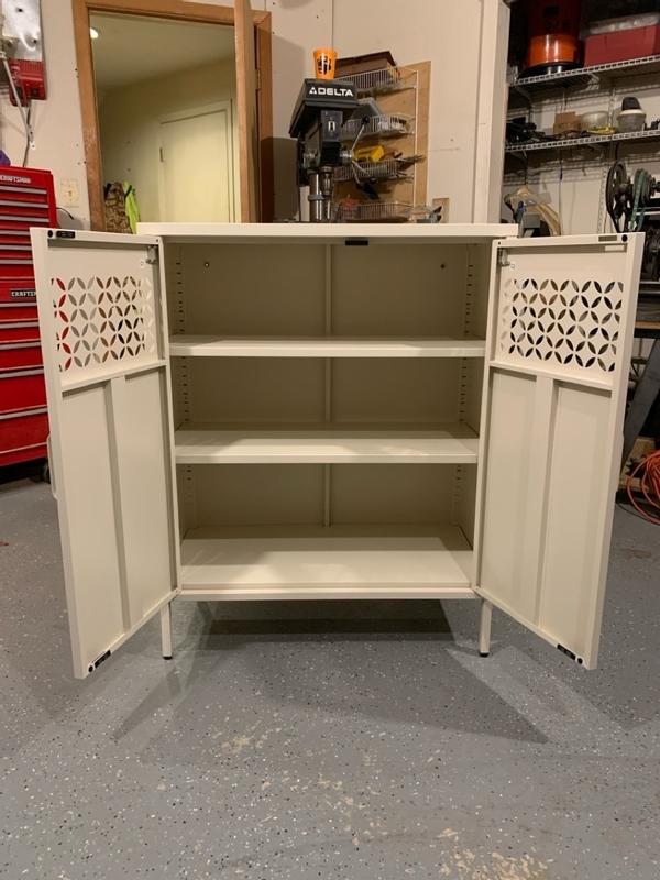 Ameriwood Home Mr. Kate Annie 32 W Short Metal 2 Door Cabinet Parchment ...