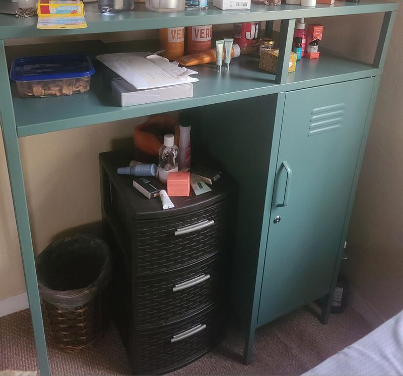 The Novogratz Cache Metal Locker-Style Mini Refrigerator Organizer ...