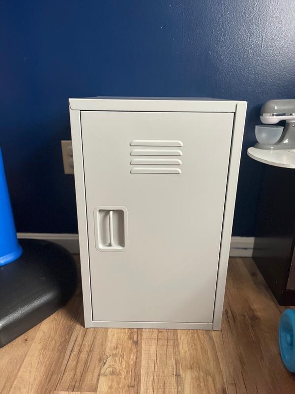 Max & Finn Casey Kids Stackable Mini Metal Storage Locker, Dove Gray in ...