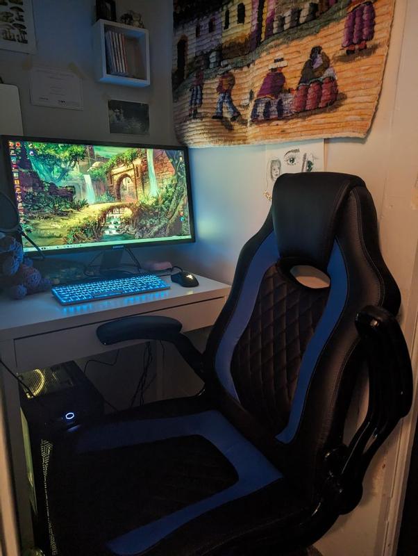 Regency AON Archeus Black and Blue Contemporary Ergonomic Adjustable ...