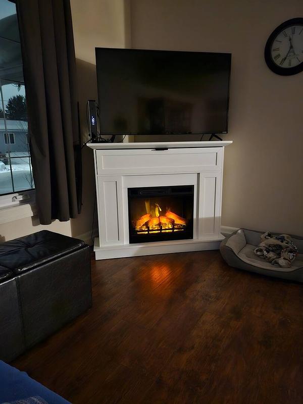 Modern Ember 40-in W Raeford Stone Free standing Infrared quartz Corner ...