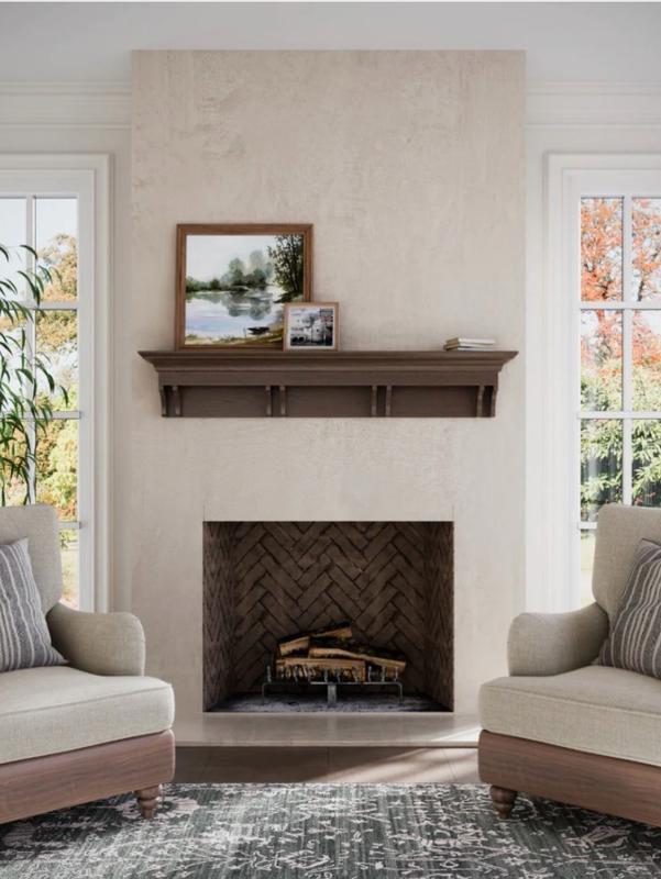 Country Living 60-in W x 10-in H x 8-in D Sable Stained Poplar ...