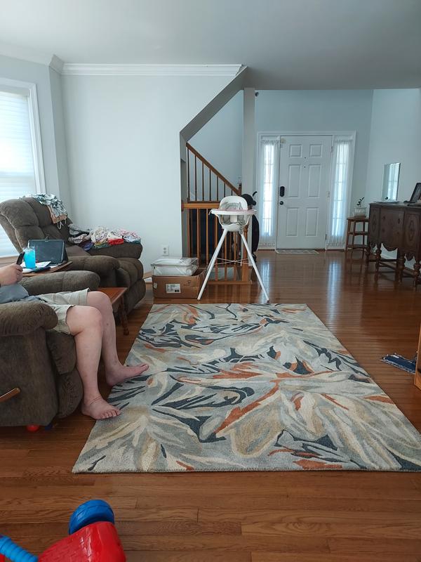 Alora Decor Lapis 9 x 12 (ft) Tufted Wool Blue, Orange, Tan Rectangular ...