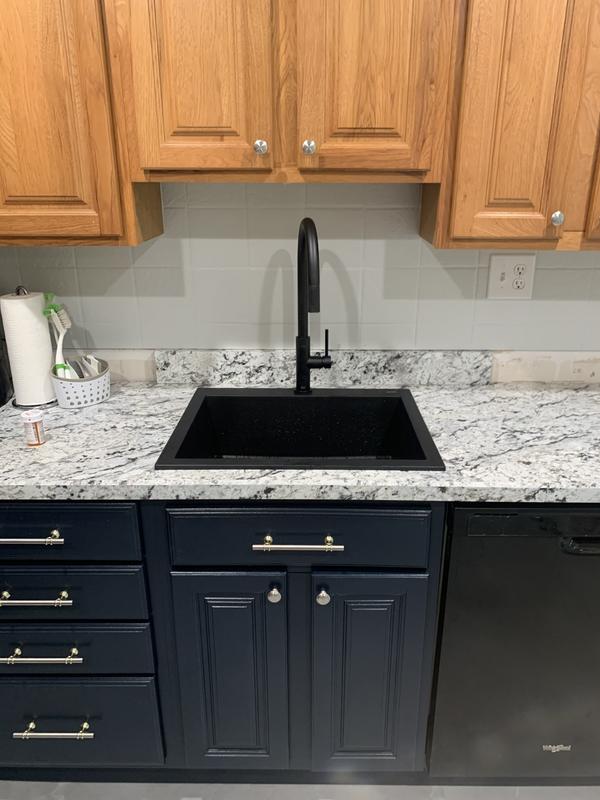 Ruvati epiGranite Drop-in 33-in x 22-in Granite Double offset bowl ...