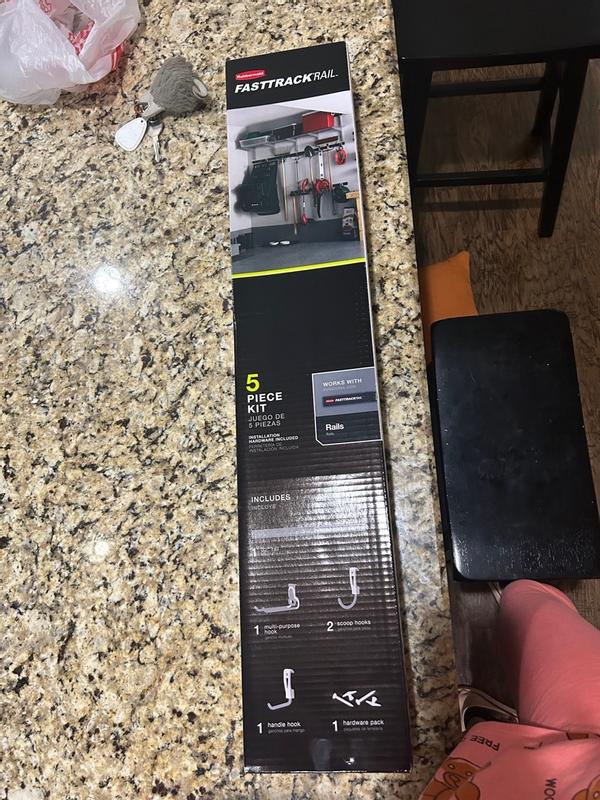 Rubbermaid FastTrack Garage 5-Piece Powder Coated Steel Multipurpose Storage Rail System 1784417 ...