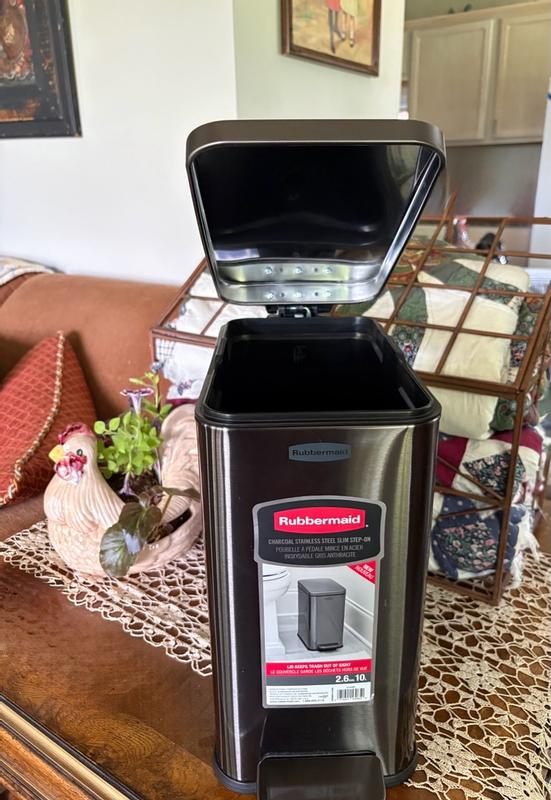 Rubbermaid 2.6-Gallon Charcoal Metal Indoor Step Trash Can 2179281 at ...