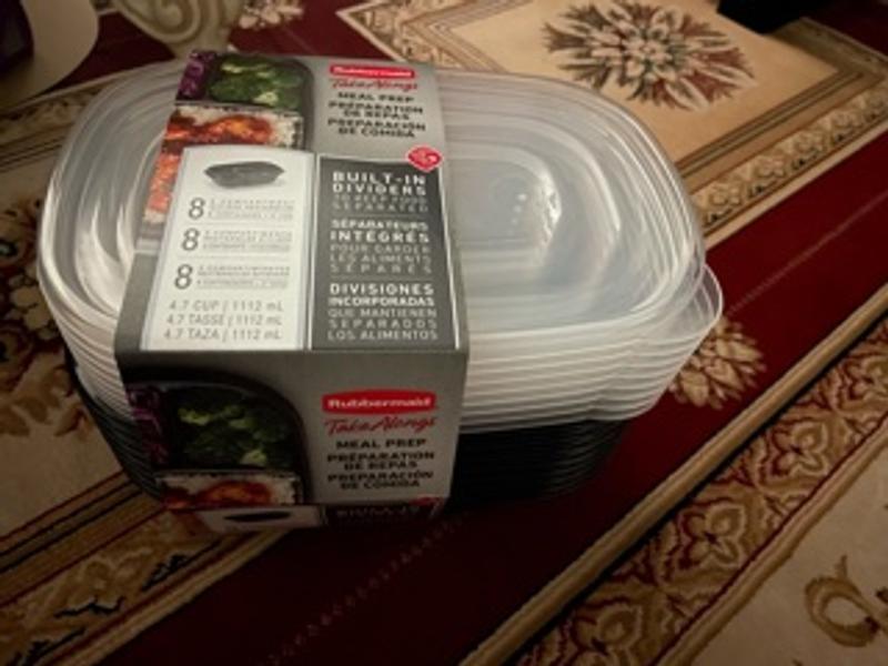 Rubbermaid Food Storage Container Set w/ Dividers 4.7 Cup Assorted Pack ...