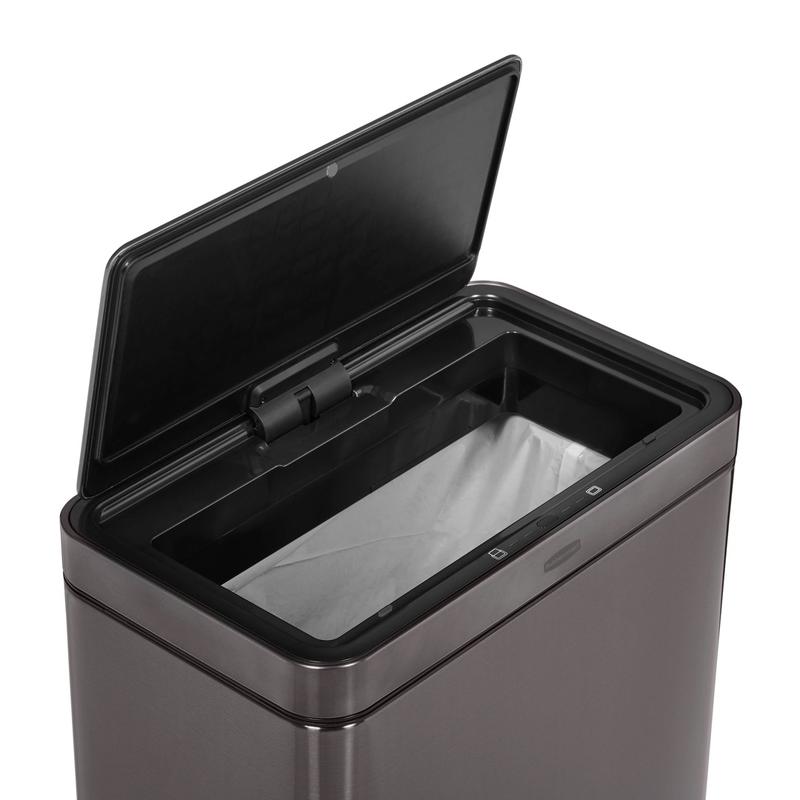 Rubbermaid Elite Slim Sensor 11.8-Gallon Charcoal Metal Indoor Kitchen ...