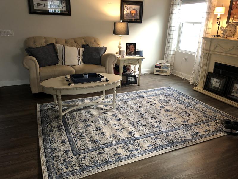 Unique Loom Botanica La Jolla 2 X 3 (ft) Blue/Ivory Indoor Floral ...