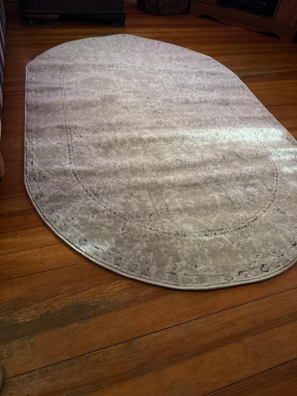 Unique Loom Portland 4 X 6 (ft) Ivory Oval Indoor Border Area Rug ...