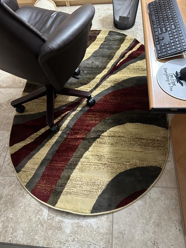 Unique Loom Barista 4 X 6 (ft) Oval Indoor Geometric Area Rug 3179801 ...