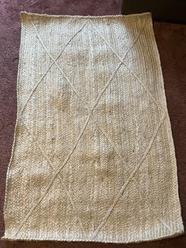 Unique Loom Braided Jute 3 x 5 (ft) Braided Jute Ivory Rectangular ...