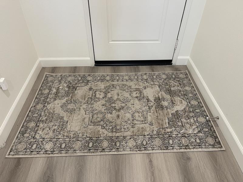 Unique Loom Portland 2 X 7 (ft) Ivory Indoor Medallion Runner Rug ...
