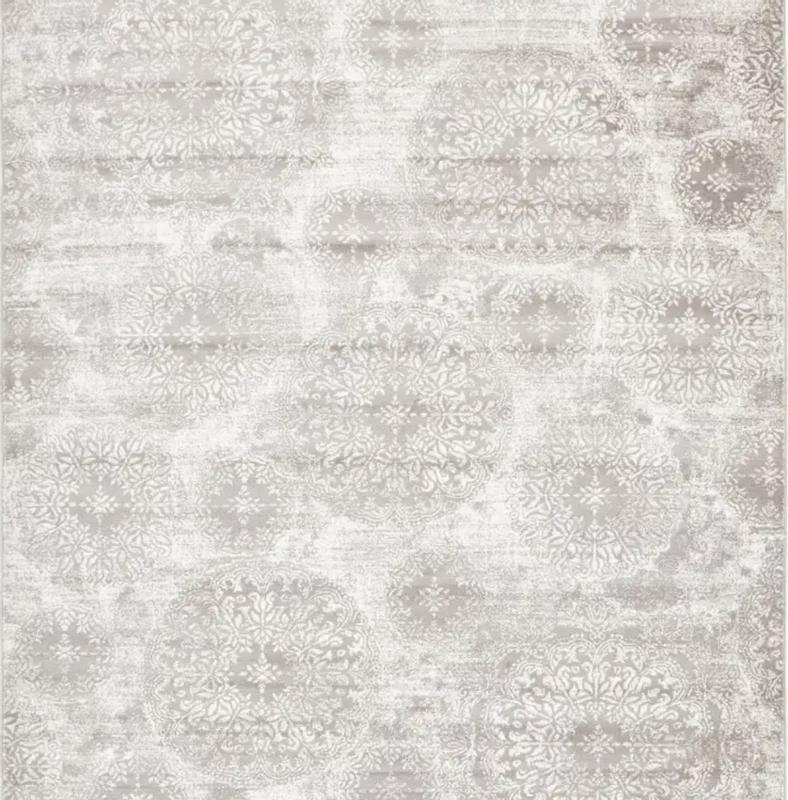 Unique Loom Portland 10 X 13 (ft) Gray Indoor Border Area Rug 3147243 ...