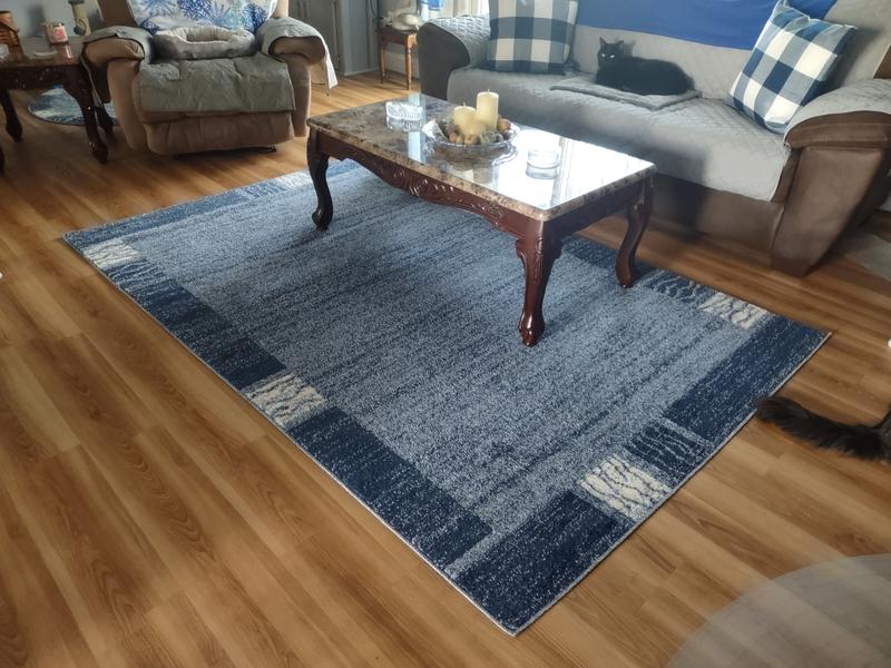 Unique Loom Sarah Del Mar 5 X 8 (ft) Navy Blue/Ivory Indoor Geometric ...