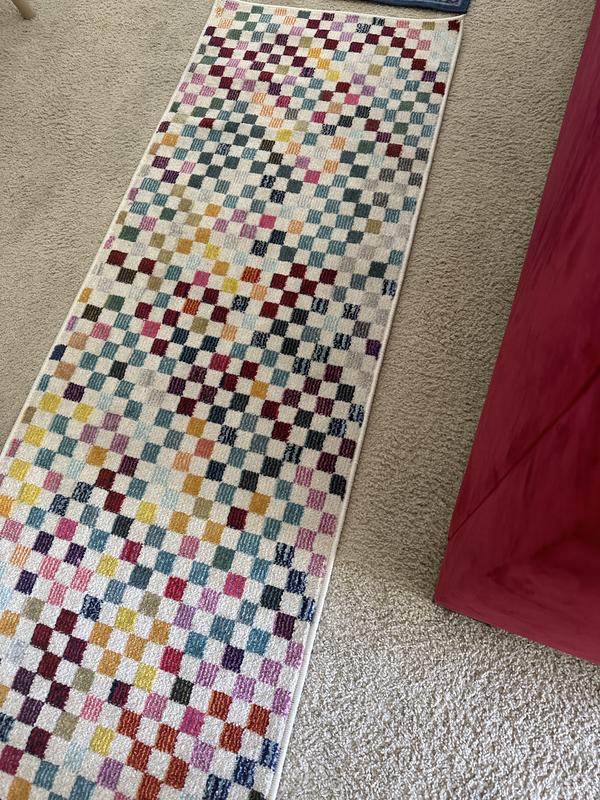 Unique Loom Palm Bay Chromatic 2 X 6 (ft) Multi/Beige Indoor Geometric ...