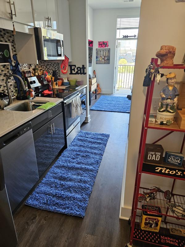 Bridgeport Home Exact Shag Exs1 Periwinkle Blue 2' 2" x 6' 5" Runner ...