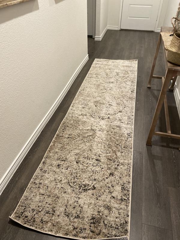 Unique Loom Portland 3 X 10 (ft) Beige Indoor Medallion Runner Rug ...