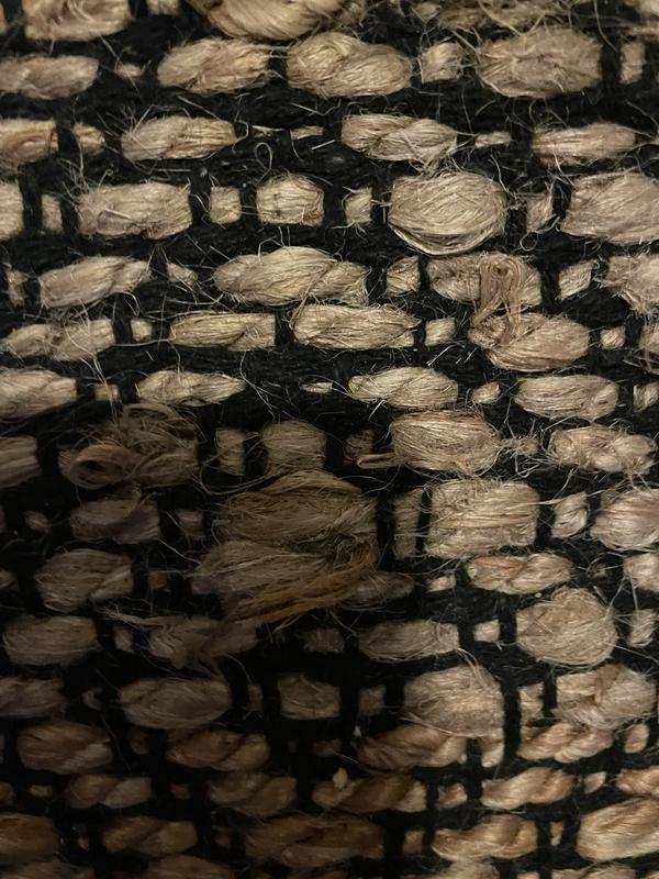 Unique Loom Chunky Jute 2 x 10 (ft) Braided Cotton Black Rectangular ...