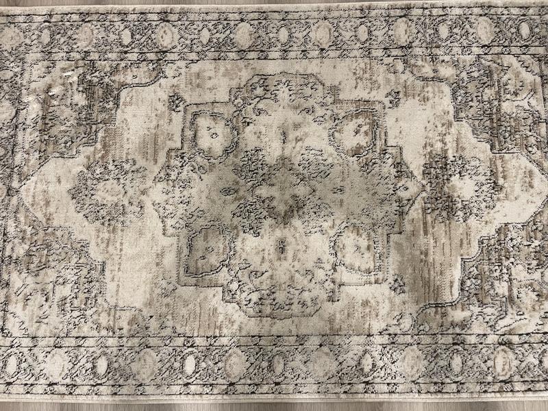 Unique Loom Portland 2 X 7 (ft) Ivory Indoor Medallion Runner Rug ...