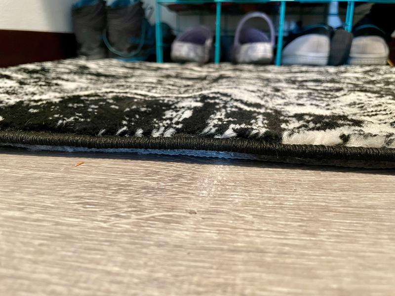 Unique Loom Portland 2 X 3 (ft) Black and White Indoor Stripe Area Rug ...