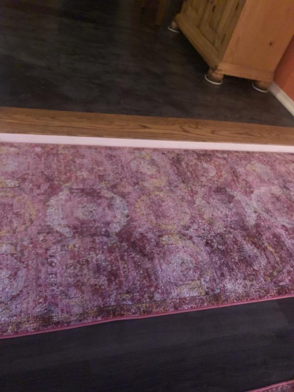 Unique Loom Coppelia Baracoa 3 X 10 (ft) Pink/Ivory Indoor Geometric ...