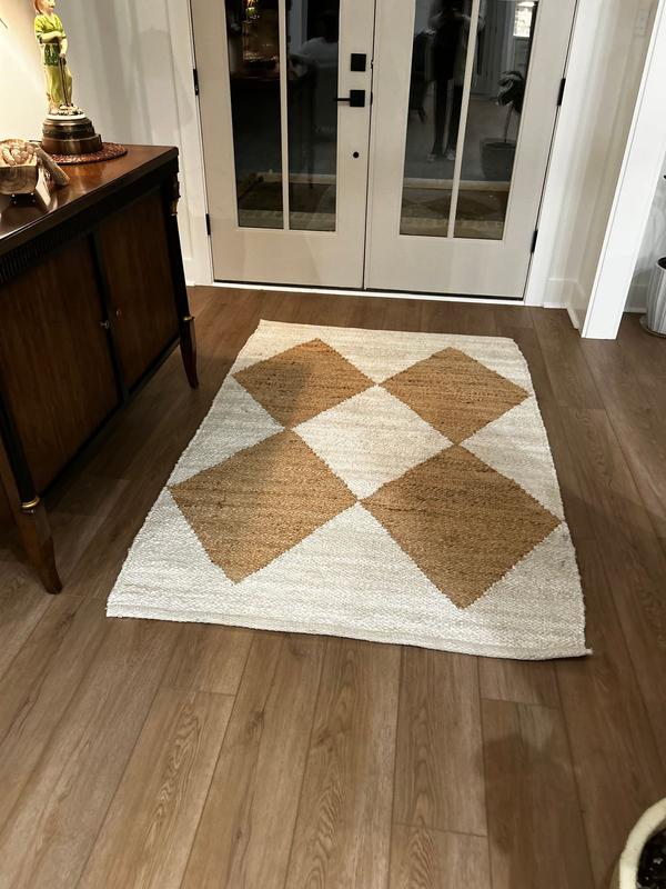 nuLOOM Taaran 5 X 8 (ft) Jute Ivory Indoor Geometric Area Rug TATN03B ...