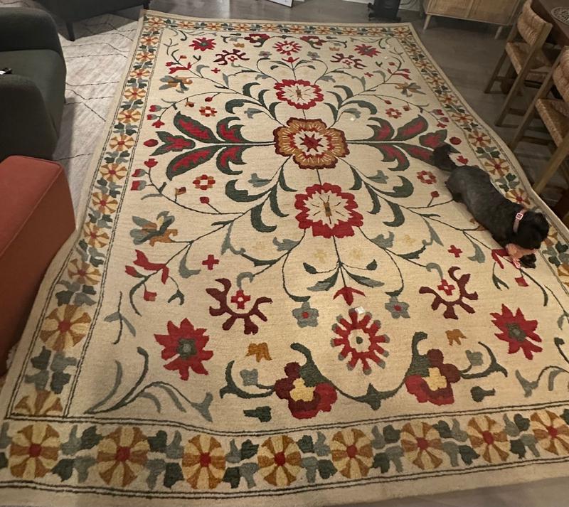 Rugs USA Padma Lakshmi Shangrila Folk Floral Wool Rug 6ft. x 9ft ...