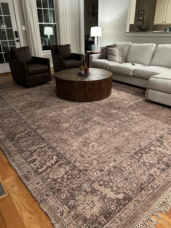 Lauren Liess x Rugs USA Luster 8 X 10 (ft) Jute Blue Indoor Medallion ...