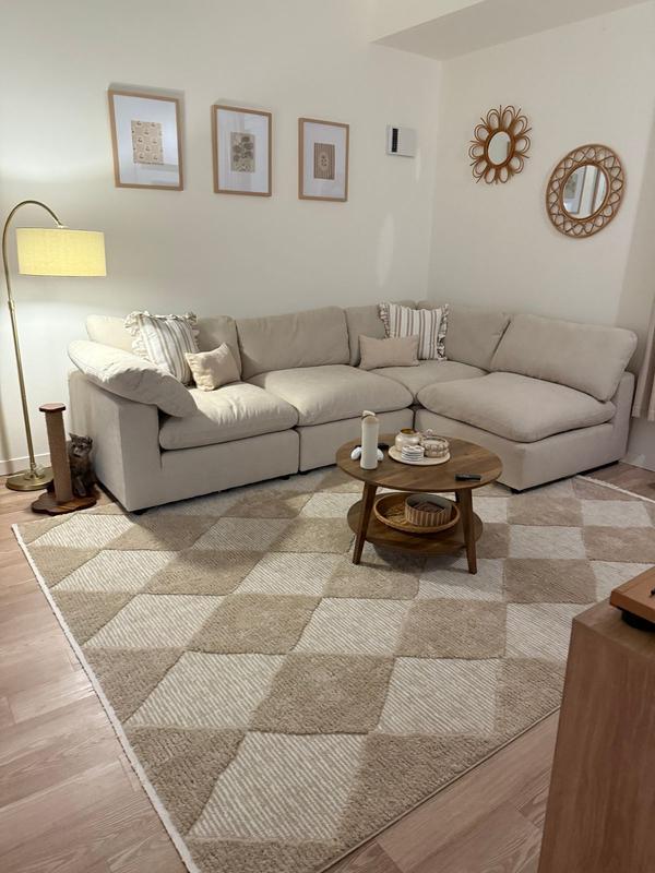 nuLOOM 5 x 8 (ft) Loomed Polypropylene Beige Rectangular Indoor ...