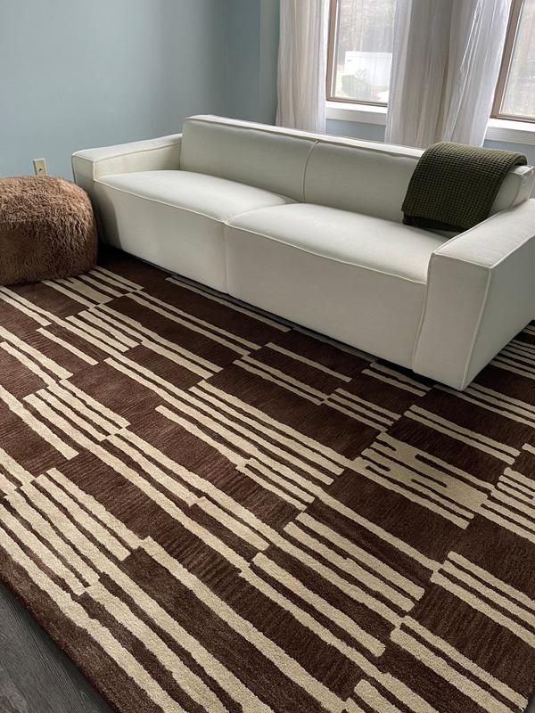 nuLOOM Tara Striped Wool 10ft. x 14ft. Brown Area Rug in the Rugs ...