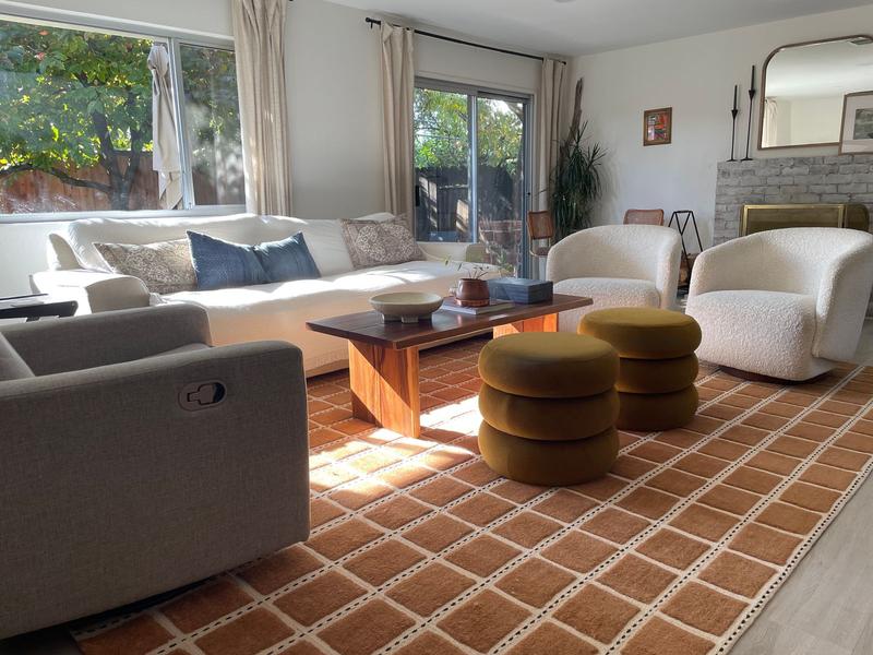 nuLOOM Gretchen Checked Wool 9ft. x 12ft. Rust Area Rug in the Rugs ...