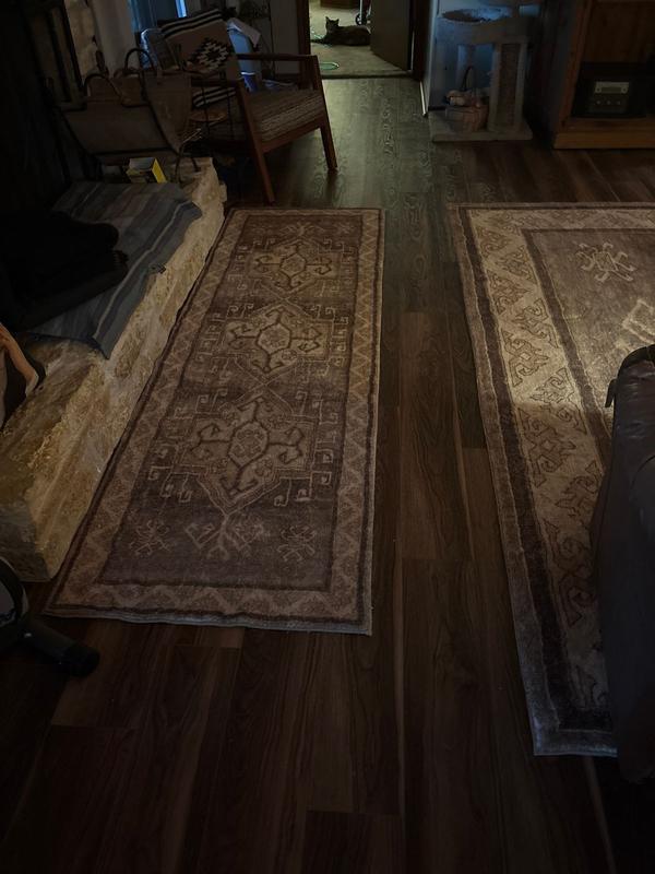 nuLOOM Peony Traditional Medallion Machine Washable 8ft. x 10ft. Brown ...