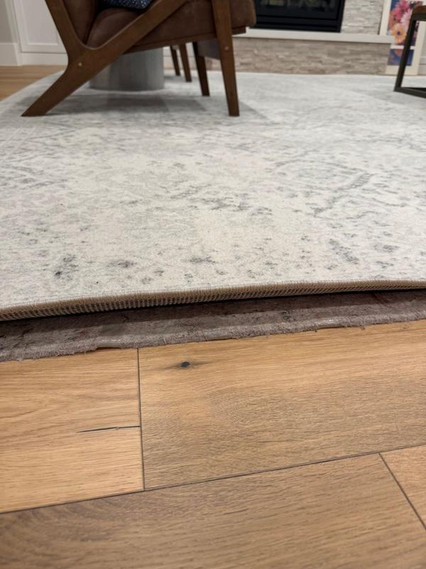 nuLOOM 5 x 5 (ft) Loomed Polypropylene Ivory Square Indoor Floral ...