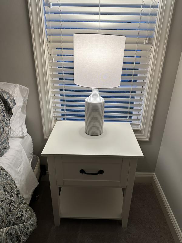 nuLOOM 28-in Gray On/Off Switch Table Lamp with Linen Shade NPT22AA at ...