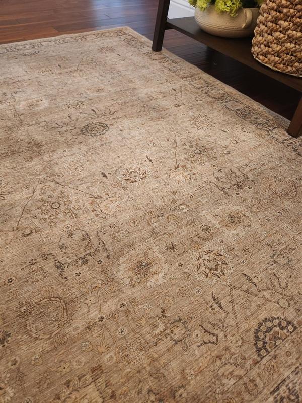 nuLOOM Bayberry Spill Proof Vintage Machine Washable 6ft. x 9ft. Sand ...