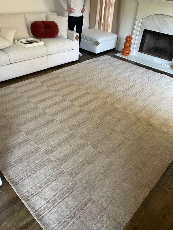 nuLOOM Starke Checked Wool 10ft. x 14ft. Beige Area Rug in the Rugs ...