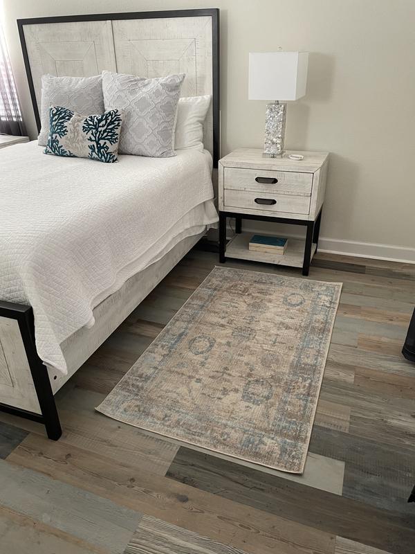 nuLOOM 3 X 5 (ft) Light Blue Indoor Distressed/Overdyed Vintage Area ...