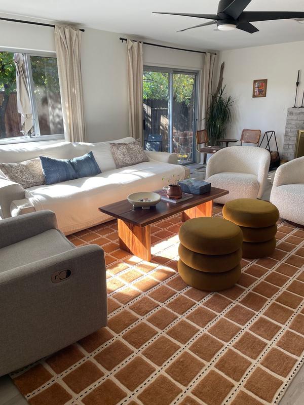 nuLOOM Gretchen Checked Wool 9ft. x 12ft. Rust Area Rug in the Rugs ...