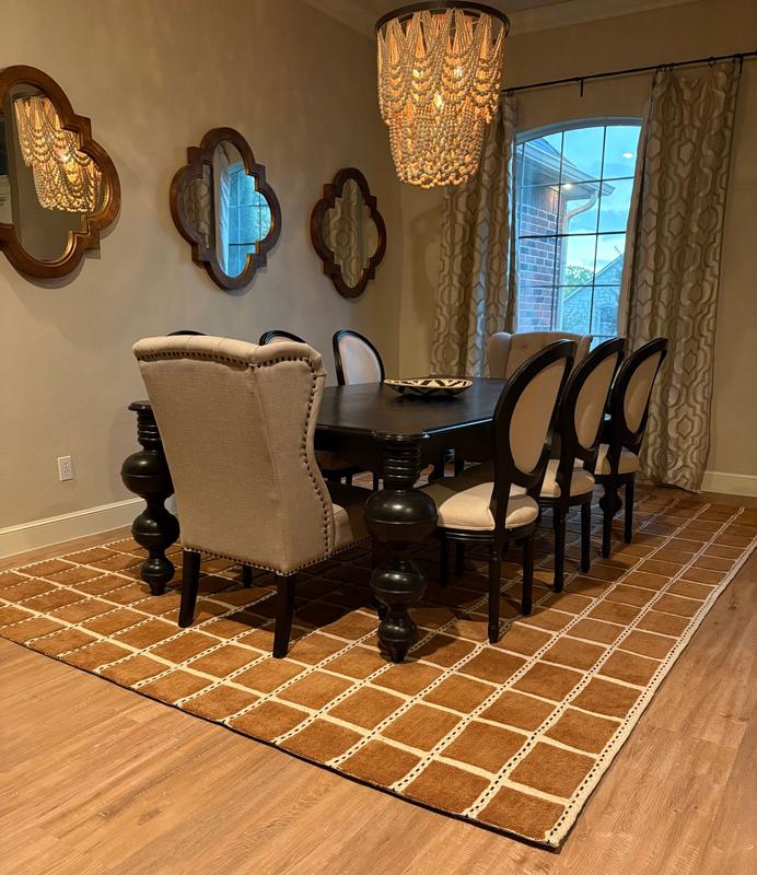 nuLOOM Gretchen Checked Wool 6ft. x 9ft. Rust Area Rug in the Rugs ...