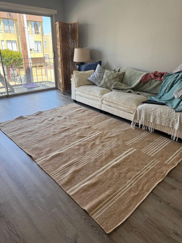 nuLOOM Birchwood Reversible Striped Wool 3ft. x 5ft. Sand Area Rug in ...