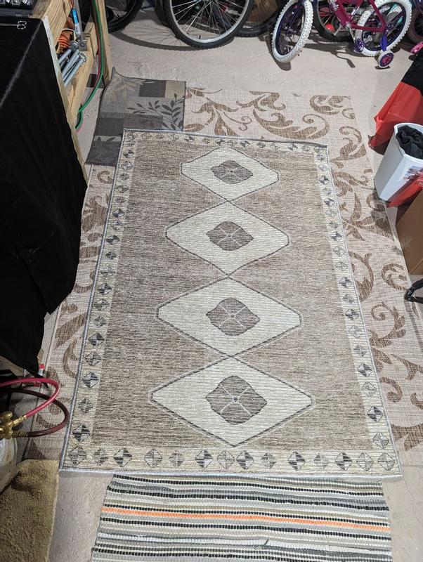 nuLOOM Fennel Diamond Machine Washable 7ft. 10in. x 10ft. Light Brown ...