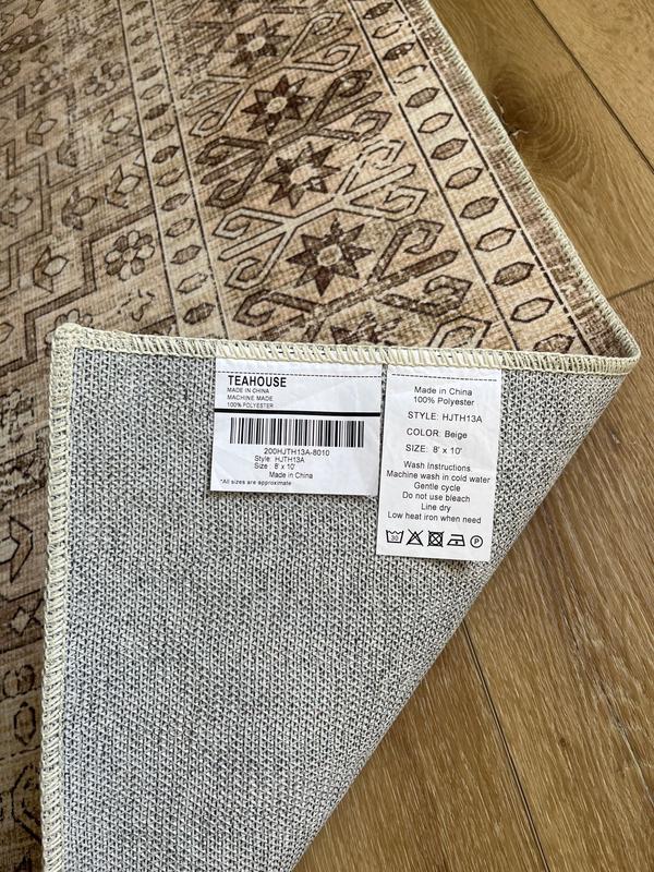 nuLOOM Jett Floral Border SplashGuard Machine Washable 4ft. x 6ft ...